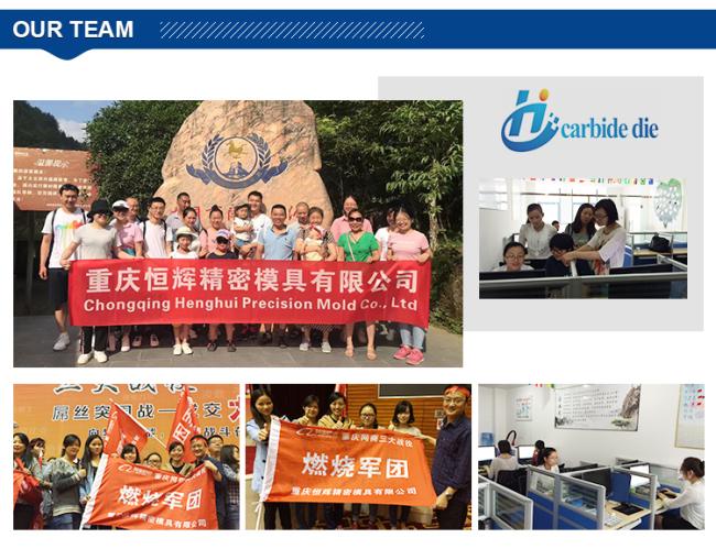 Custom tungsten carbide die mold for nuts - dimensional view