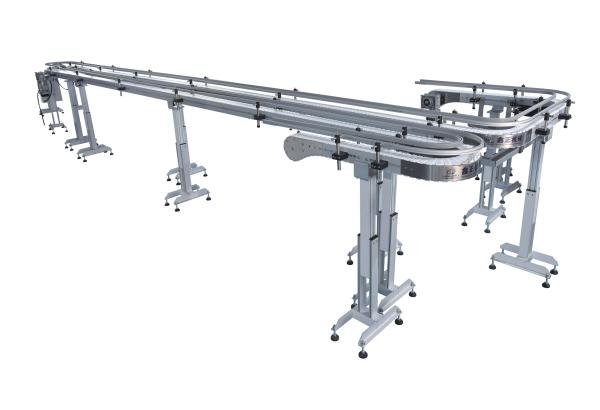 Quality 65mm Width Flexible Chain Conveyor Systems For Plastic Bottle for sale