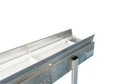 China Industrial Machine Base Scrap Handling Conveyor With POM Chain Plate 370W for sale