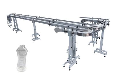 China Stainless Steel Finished Goods Flexible Chain Conveyor Machine For Plastic Bottles for sale