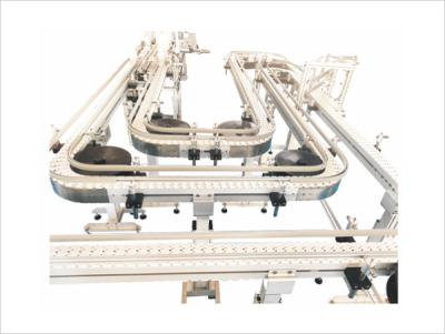 China Plastic Bottle Chain Conveyor With 105mm Width Flexible Transmission Design for sale
