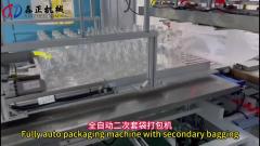 Fully auto packaging machine for soy sauce bottle with double bagging function