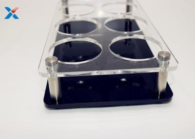 China Transparent Acrylic Display Stands Acrylic Cup Holder Silk Screen Printing for sale