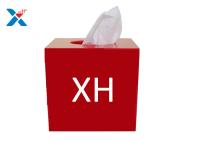 China Shape Customized Square Acrylic Tissue Box For Bathroom Sample Available for sale