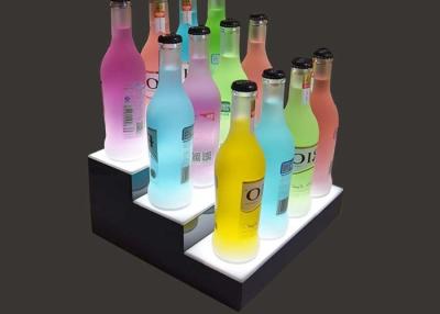 China 3 Tier Acrylic Display Rack For Champagne Beer Liquor Bottle Beverage Display for sale
