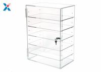 China Rectangular Clear Acrylic Display Rack Locking Acrylic Display Case Adjustable Shelves for sale