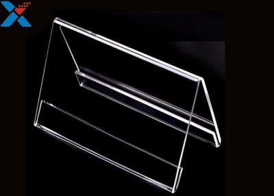 China V Shape Clear Acrylic Tabletop Sign Holders , Meeting Acrylic Table Tent Holders for sale