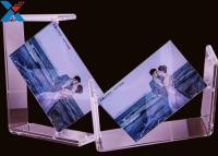 China Plexiglass PMMA Custom Acrylic Frames Double Rotating U Shape Picture Table Frame for sale