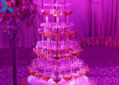 China Heart Shape Perspex Display Stand  , 5 Layers Champagne Acrylic Display Shelves for sale