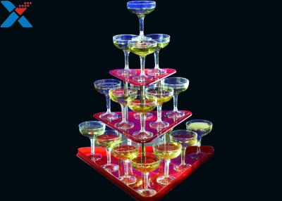 China Crystal Clear Acrylic Display Stands 3 Layer Lucite Wedding Wine Stand for sale