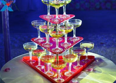 China Crystal Clear Acrylic Display Stands 3 Layer Lucite Wedding Wine Stand for sale