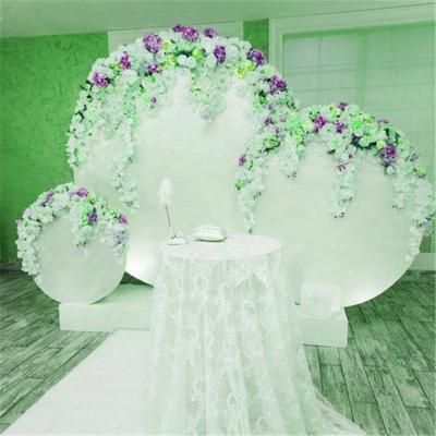 China Custom Print Acrylic Plate Display Stands Backdrop Decoration Wedding Round White for sale