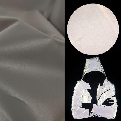 China EN20471 High Light Silver Grey 100% Waterproof Sun Reflective Fabric For Raincoat for sale
