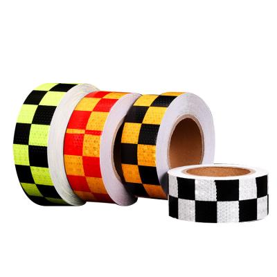 China Retro  Safety Hazard Warning Reflective Tape Black Yellow For Cars Colorful Strong Adhesion PVC for sale