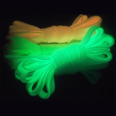 China Glow In The Dark Shoe Laces Strings Rope 80cm 100cm 120cm Night Fluorescent Luminous Polyester Braided for sale