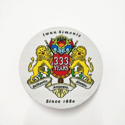 China Custom Laser Cut Vinyl Stickers Labels Custom Woven Patches Football Iron On Patch for sale