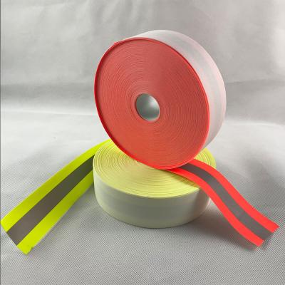 China High Visibility Reflective Material Fabric Fluorescent Strips For Clothing Stairs for sale