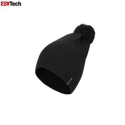 China Knitted Reflective Beanie Cap Running Jacquard Embroidery Head Warmer for sale