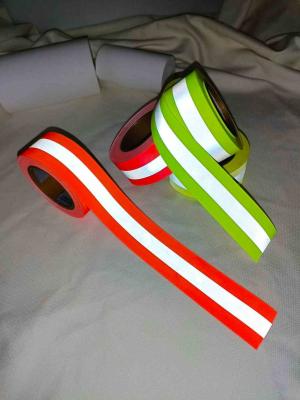 Cina Nastro riflettente di alta di visibilità sicurezza ignifuga dell'argento per i vestiti del pompiere dell'abbigliamento giallo arancione in vendita