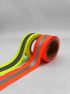 China high visibility fluorescent color OXford tape for clothings safety wear for sale