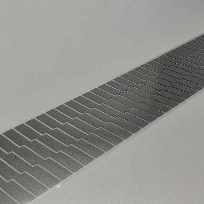 China Silver Twill Stripes Reflective Heat Transfer Film Self Adhesive For Clothing Jackets Shoes for sale