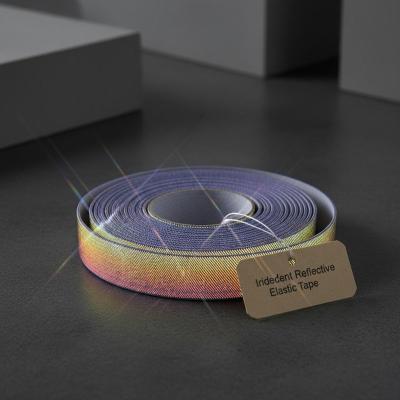 China Iridescent Finish Reflective Elastic Tape for sale