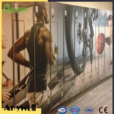 China Amywell waterproof 2 tiers Formica z shape compact hpl electronic gym hpl locker for sale