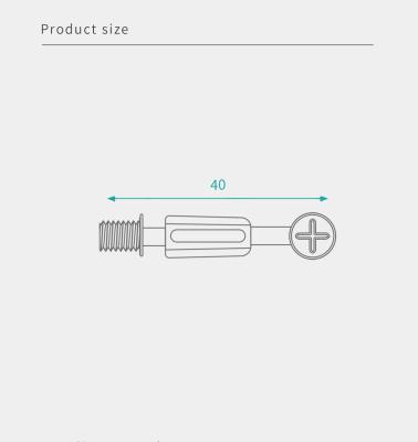 Cina 40 mm Minifix in acciaio per la distribuzione di bulloni con dowel, fissaggio di mobili per mobili piatti in vendita