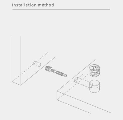 Cina 40 mm Minifix in acciaio per la distribuzione di bulloni con dowel, fissaggio di mobili per mobili piatti in vendita