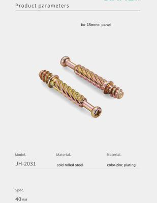 Cina Acciaio al carbonio 40 mm lunghezza Minifix Cam Bolt Mobile Connecting Fitting For RTA Mobili in vendita