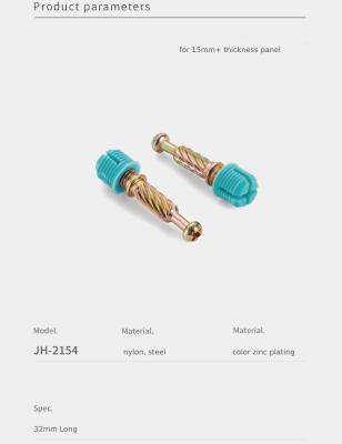 China Long Lasting Minifix Connecting Bolts 32mm Length For Dresser Furniture for sale