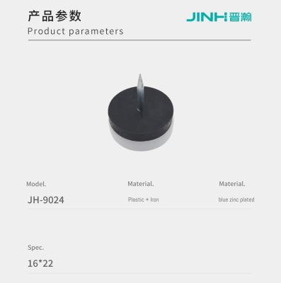 Cina 16mm doppio strato mobili piedi chiodo in nero PE plastica e zinco placcato chiodo per legno mobili gamba in vendita