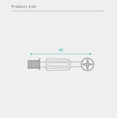 China Jh-2112 Cold-Forged Cam Dowel Screw 40mm Industrial-Grade Furniture Jointing Pin For Rta Furniture for sale