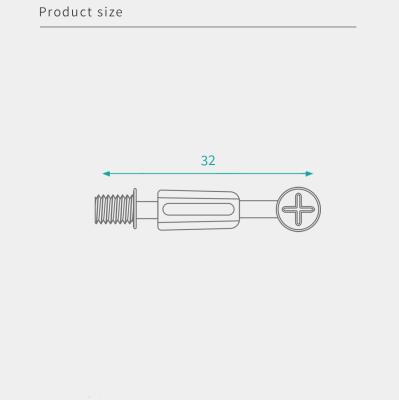 China Jh-2136 Compact Cam Dowel Screw 32mm Low-Profile Fastening Shaft For Modular Cabinet Assemblies for sale