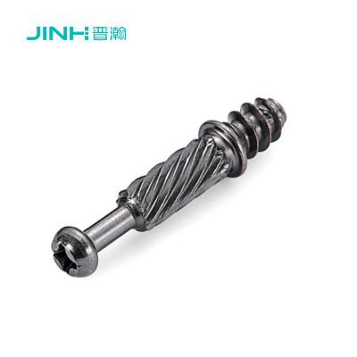 Κίνα JH-2169 Μαύρο Ματ Νίκελ Επίχρωσης Έκκεντρο Βίδα Ράβδος από Ανθρακούχο Χάλυβα Στερέωσης 32mm Μπουλόνι Σύνδεσης Cam για Πάνελ Επίπλων 15mm προς πώληση