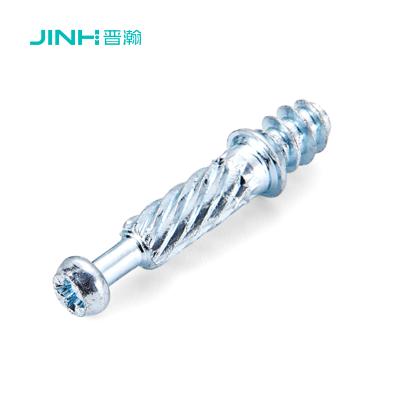 China JH-2170 Electroplated Blue Zinc Finish Eccentric Connecting Screw 32mm Cold Drawn Steel Bolt for 15mm Furniture Panels for sale