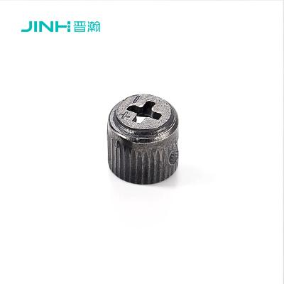 China JH-1043 Excentrische cam fitting zwaar werk koudgewalst koolstofstaal zwart nikkelgeplatte verborgen installatie met verticale ribben voor meubelpanelen Te koop