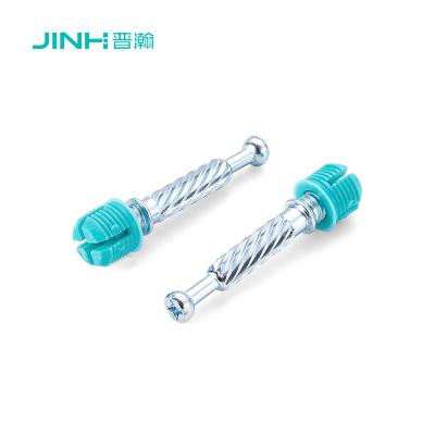 중국 Jh-2145 조절식 캠 피팅 나사, 40mm 가구 연결구 - 파란색 아연 코팅 - 냉간 압연 탄소강 판매용