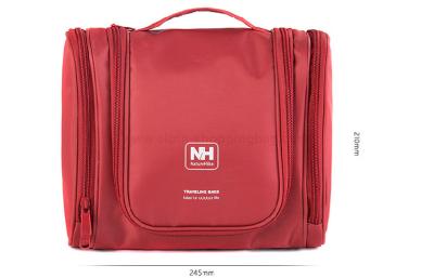 Cina Borsa promozionale di trucco di stoccaggio di viaggio del tessuto del poliestere con due tasche laterali in vendita