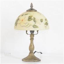 China TRH080007-Flower Reverse Hand-Painted Glass Table Lamp for sale