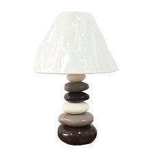 China TRF110002 11 inch ceramics Cobblestone base modern fabric table lamp cloth lighting for sale