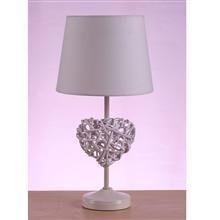 China TLF00002 white modern table lamp metal base with fabric lampshade heart shape ratten home decor nove for sale