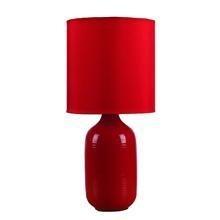 China TRF070001-18x38 simple design red ceramic table lamp modern table light with fabric lampshade home d for sale
