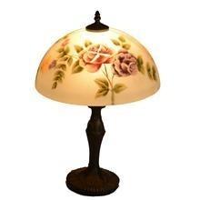 China TRH130004 13 inch Reverse Hand Painted Lamp roes Grape glass table lamp factory for sale
