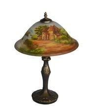 China TRH130001 13 inch Reverse Hand Painted Lamp hometown house Grape glass table lamp factory for sale