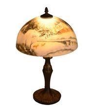 China TRH120005 12 inch Reverse Hand Painted Lamp winter scene with snow Grape glass table lamp jiufa fact for sale