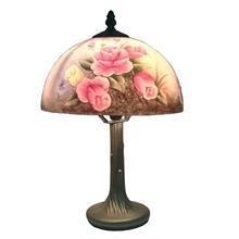 China TRH100005 10 inch Reverse Hand Painted Lamp tulips Grape glass table lamp factory for sale