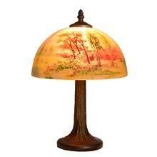 China TRH100003 10 inch Reverse Hand Painted Lamp Mangrove landscape Grape glass table lamp factory for sale