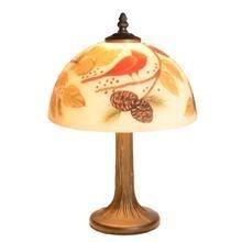 China TRH100002 10 inch Reverse Hand Painted Lamp red bird Grape glass table lamp factory for sale