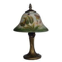 China TRH080025 8 inch Reverse Hand Painted Lamp butterfly and flower bell lampshade Grape glass table for sale